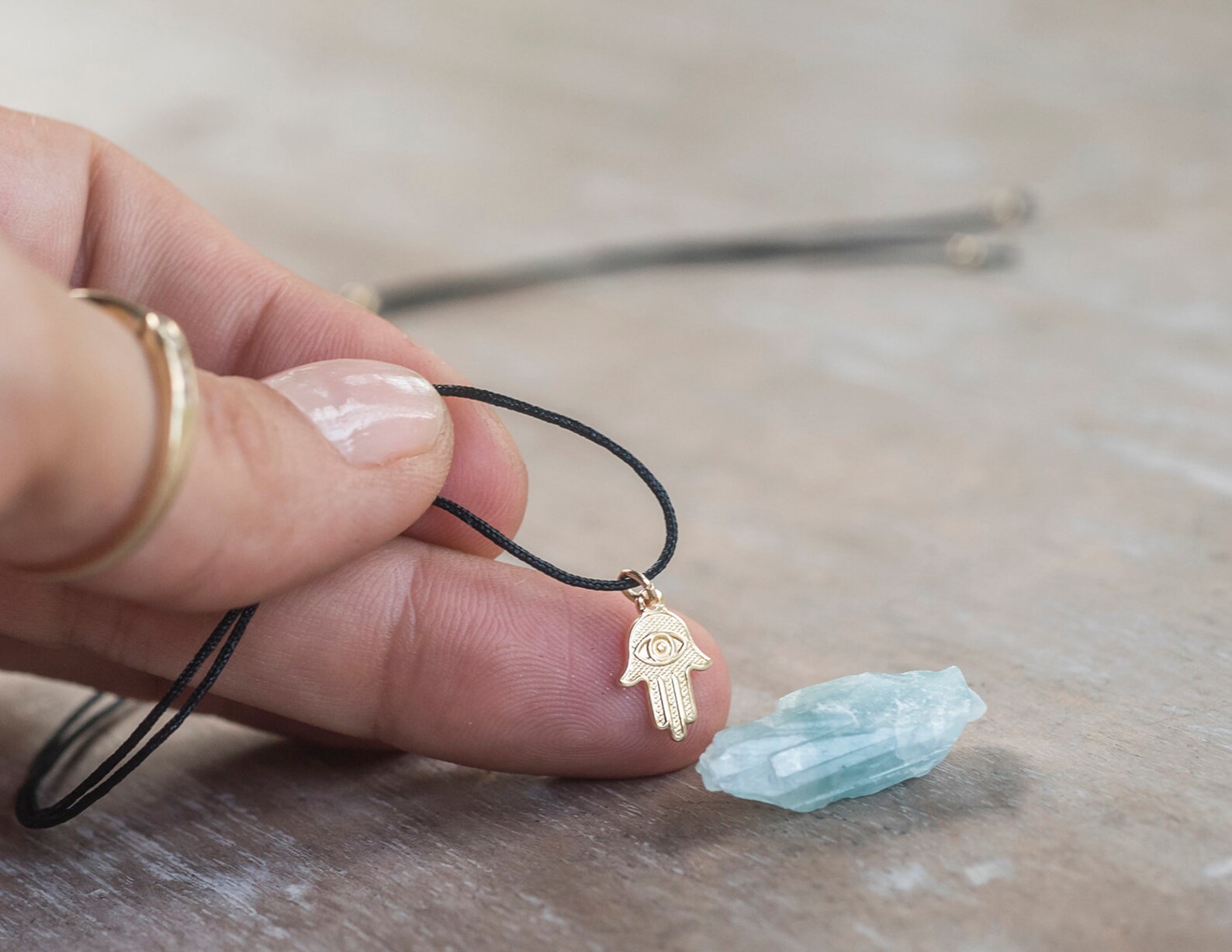 Tiny Hamsa Necklace, Evil Eye Necklace, Gold Fill Hamsa, Tiny Choker ...