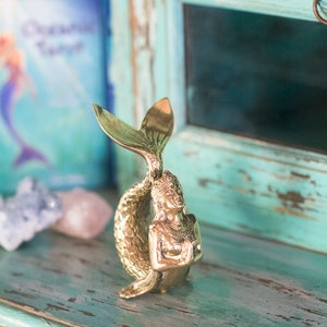 Mermaid Decor, Mermaid Statue Gold, Mermaid Figurine, Sculpture Mermaid ...