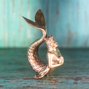 Mermaid Decor, Mermaid Statue Gold, Mermaid Figurine, Sculpture Mermaid ...