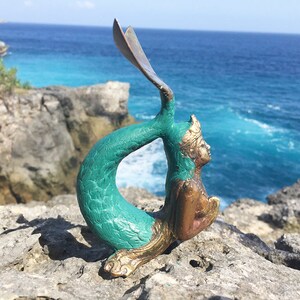 Mermaid Statue Antique - Vintage Look Mermaid - Nautical Sculpture ...
