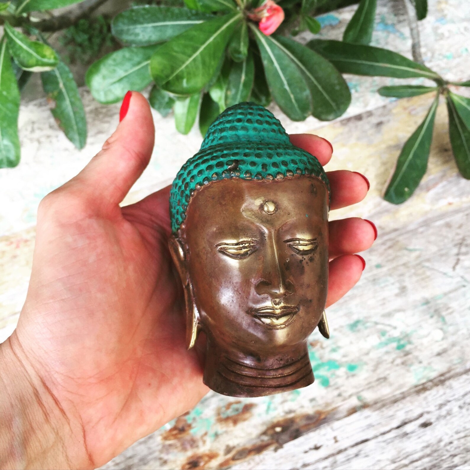 Small Buddha Statue Buddha Head Statue Antique Brass Buddha - Etsy