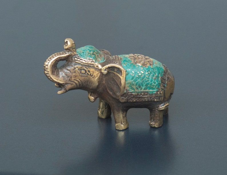 Mini Lucky Elephant Statue Vintage Brass Elephant Feng Shui - Etsy