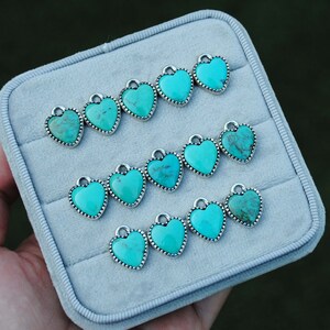 Sterling Silver Turquoise Heart Necklace Little Turquoise - Etsy