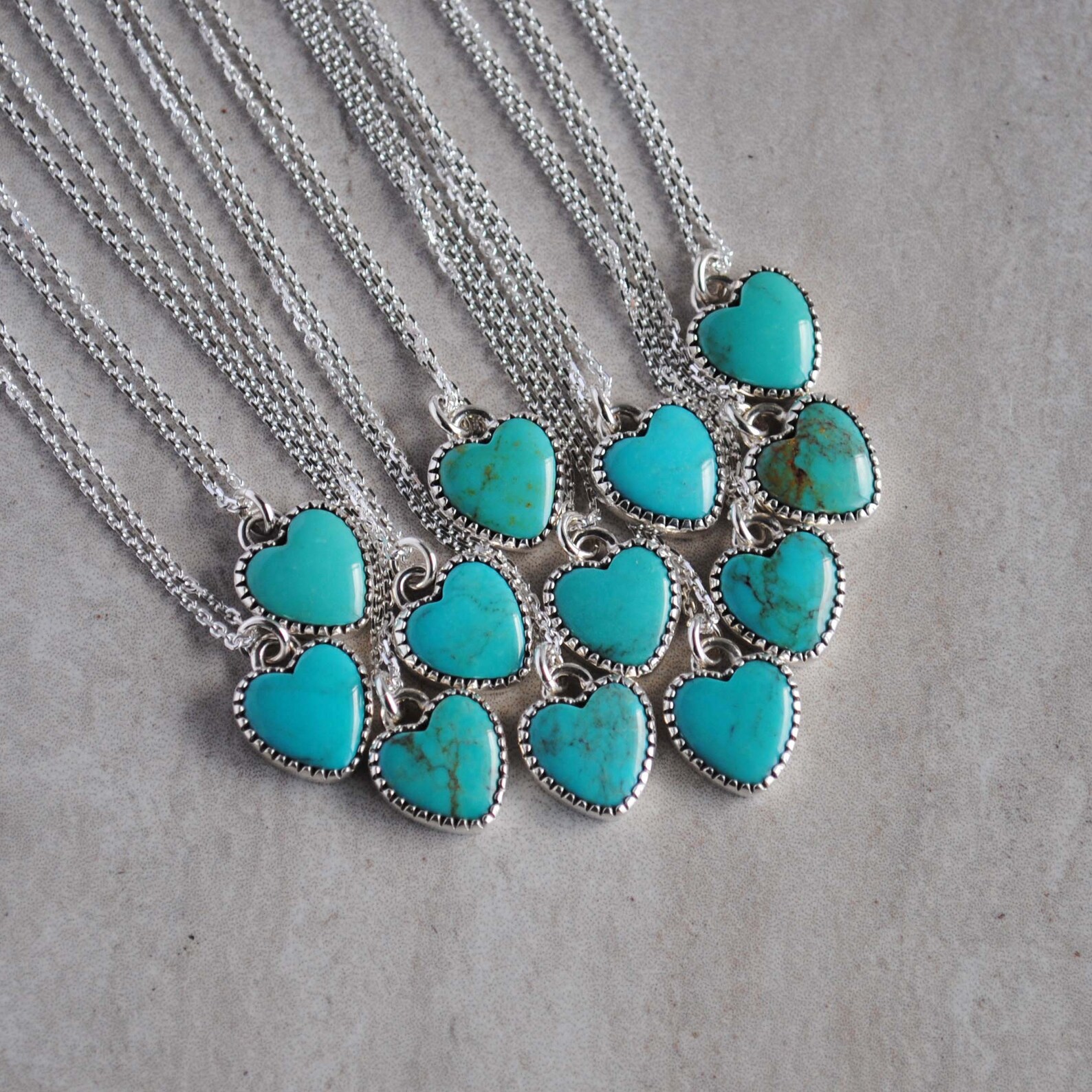 Sterling Silver Turquoise Heart Necklace, Little Turquoise Heart ...