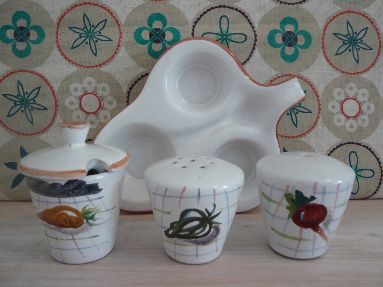 Italian Cruet Set Vegetable Design Salt and Pepper Pots and - Etsy