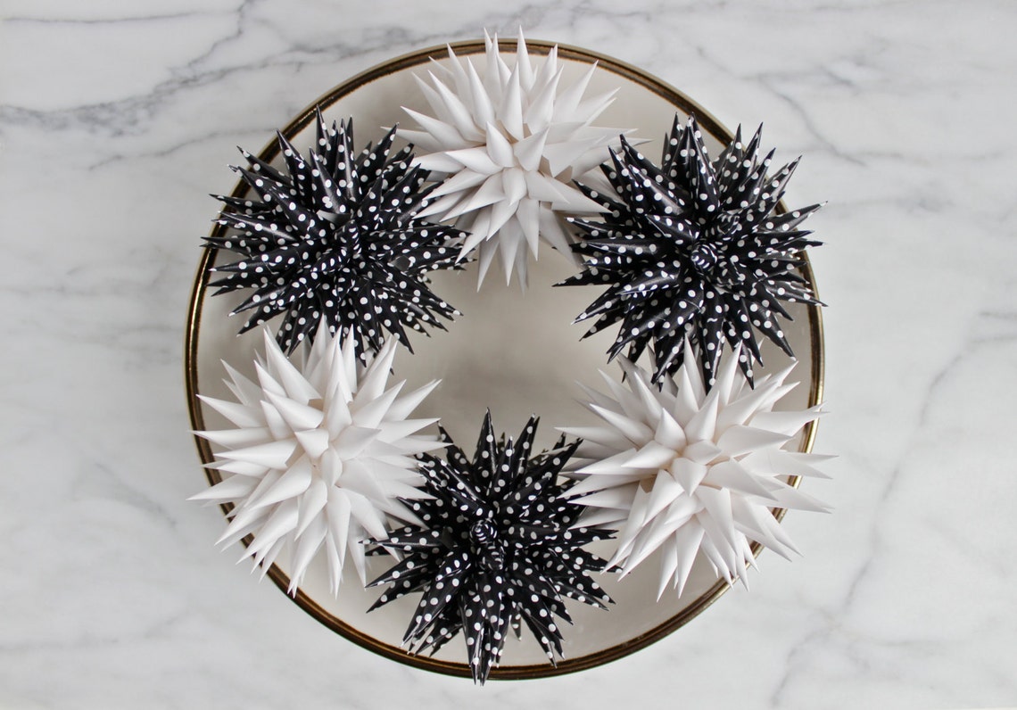 Polish Star Ornament Black White Polka Dot Retro Christmas - Etsy
