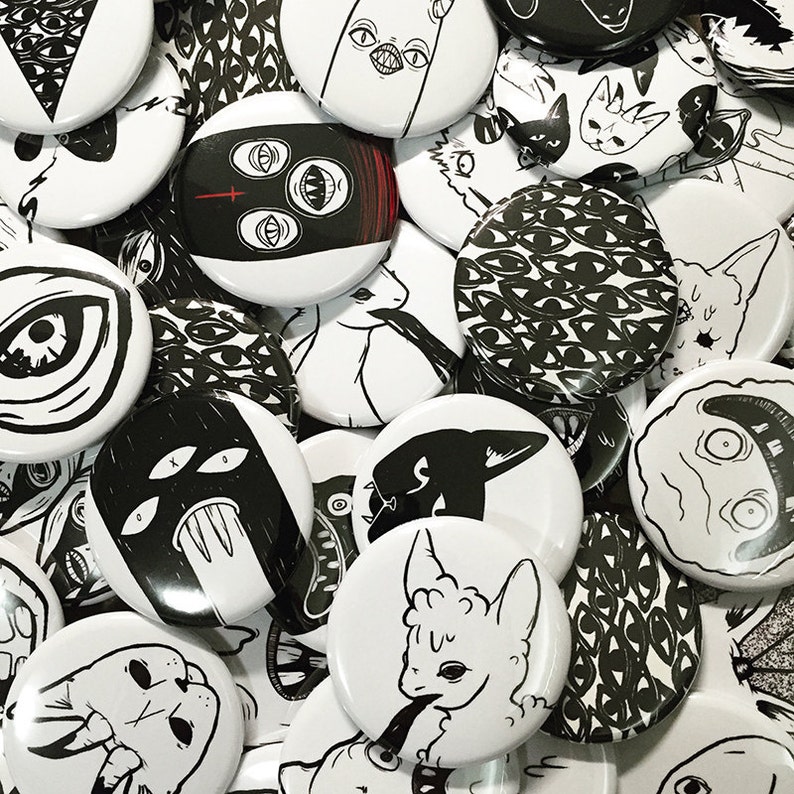 PINBACK BUTTONS Random Pin Set | Etsy