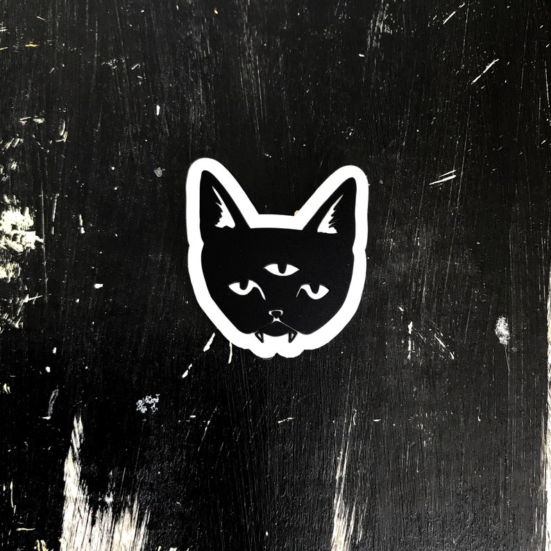 THREE EYED CAT - Peel and Stick Pvc Patch - Etsy