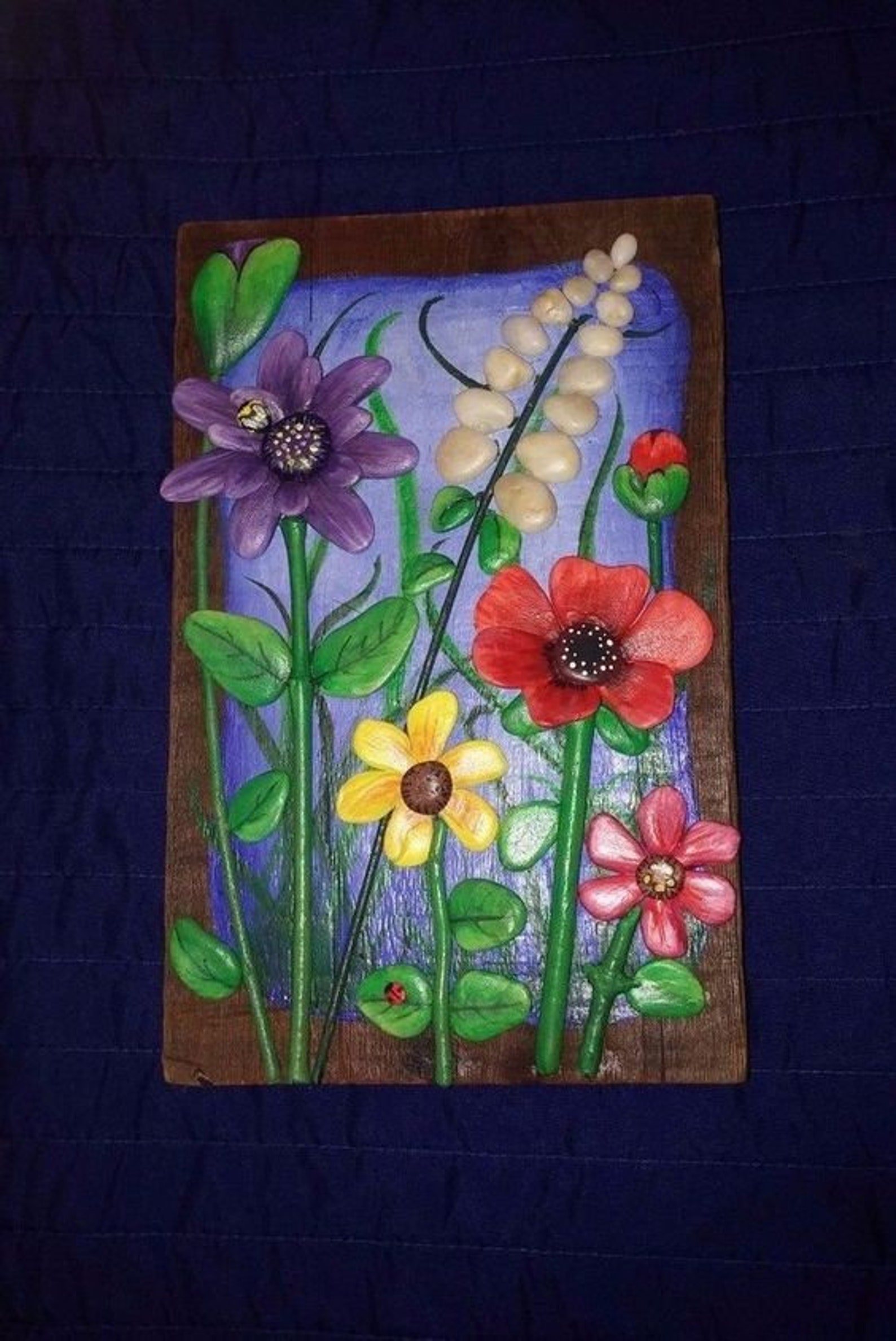 Pebble Art Driftwood Art Pebble Collage Wall Decor Pebble | Etsy Canada