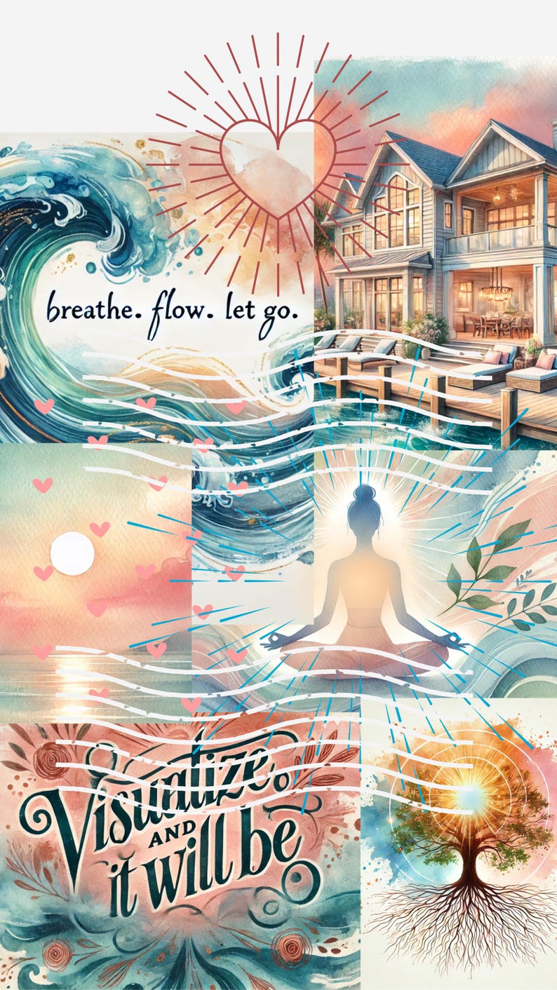 Calm Vision Board Wallpaper | Manifestation Lock Screen | Digital ...
