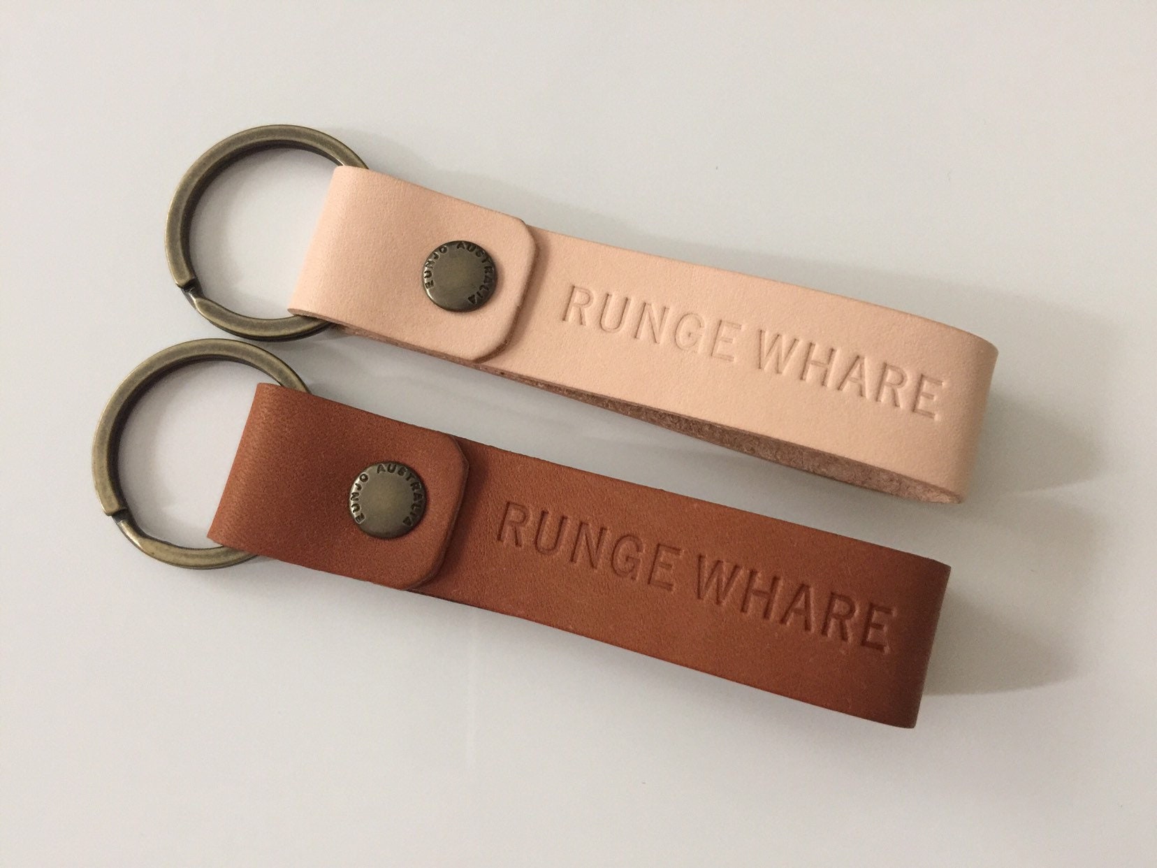 Personalised Leather Keyring 03 / Custom Keyring / | Etsy