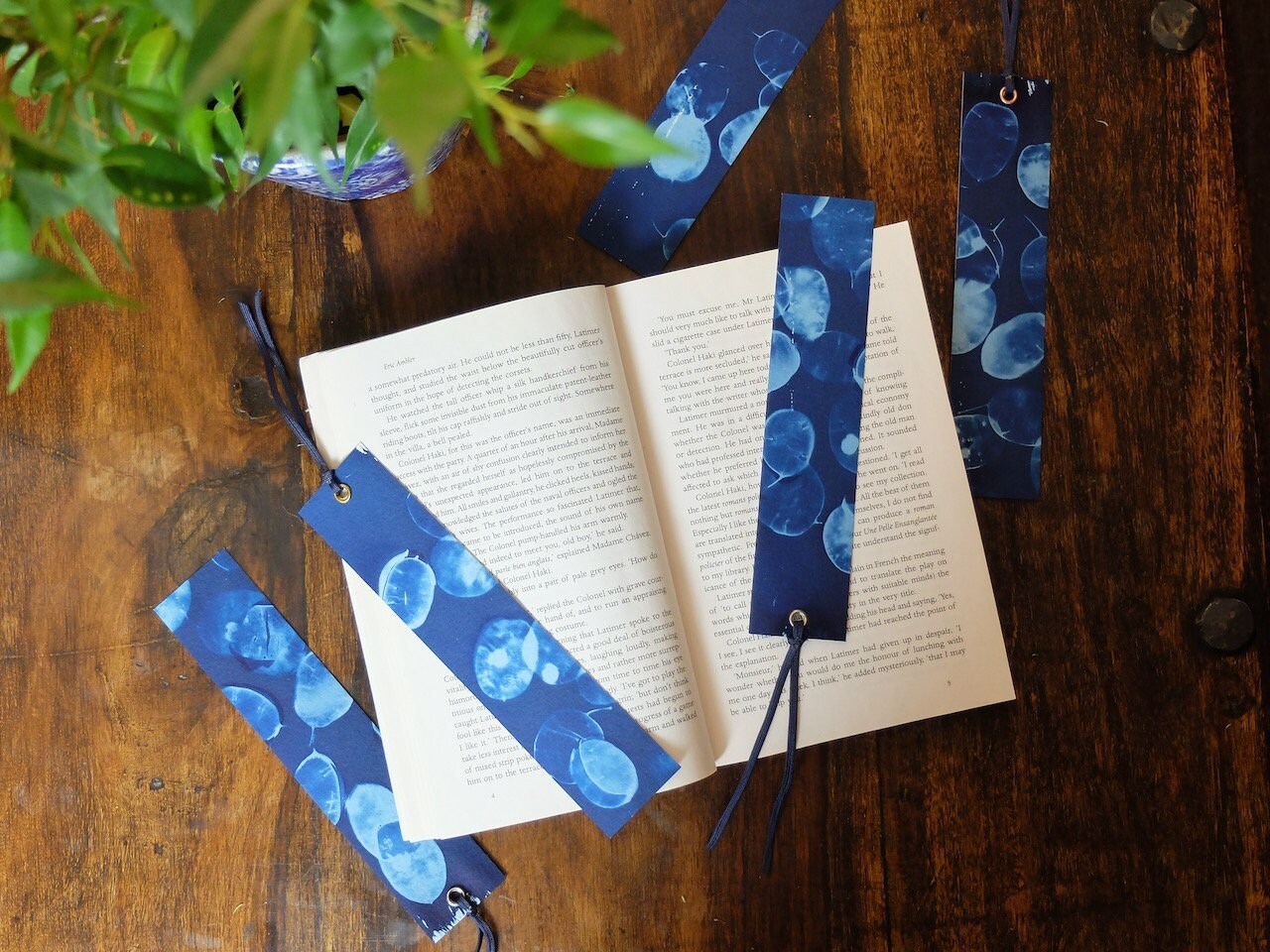 Lunaria Annua/honesty/silver Dollar Blue Cyanotype Bookmarks - Etsy UK