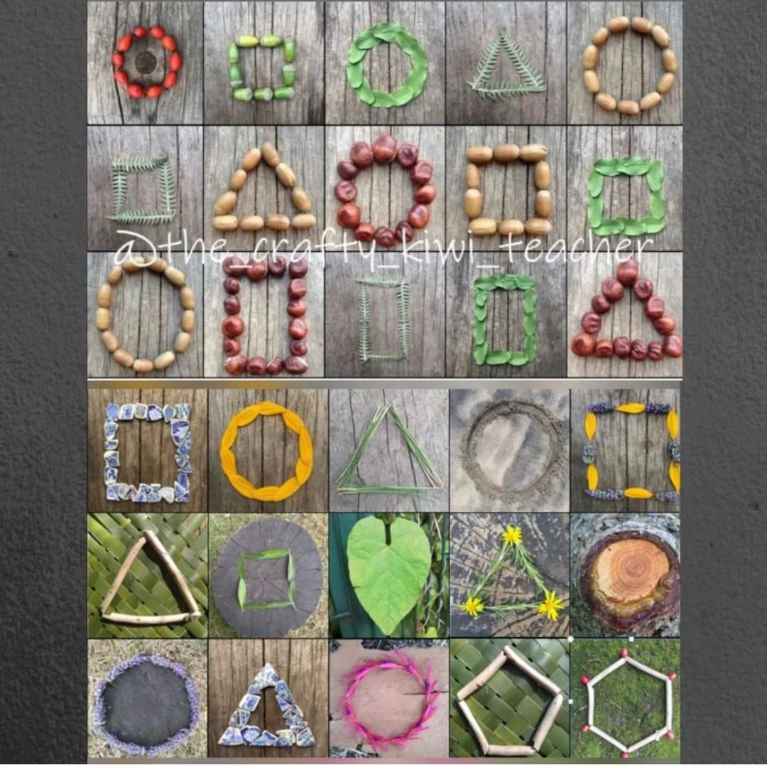 Shapes With Nature by @thekiwinatureteacher - Etsy