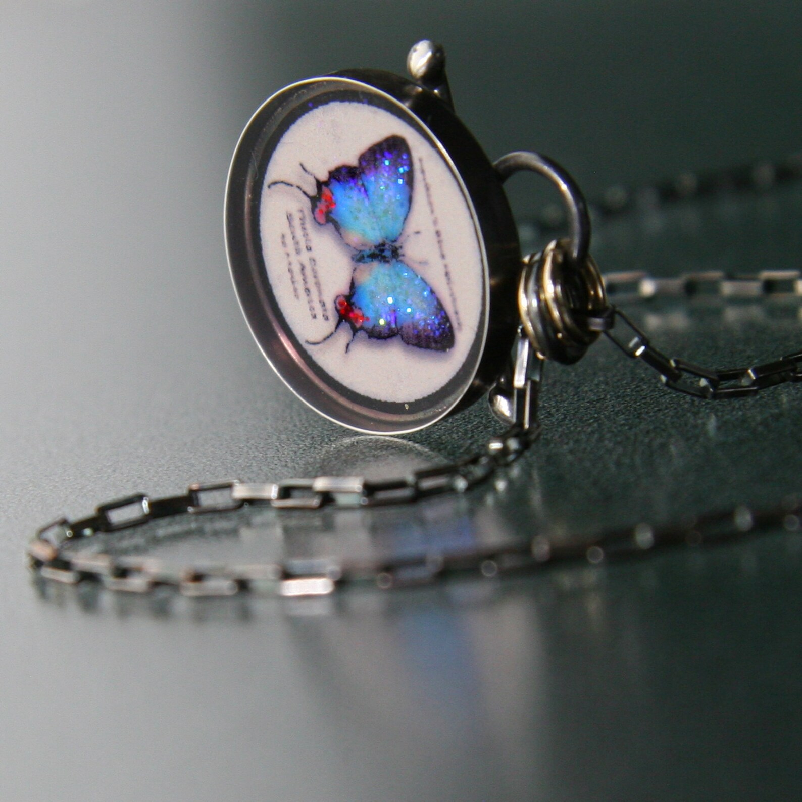 Blue Butterfly Pendant Blue Butterfly Necklace by Jackie | Etsy