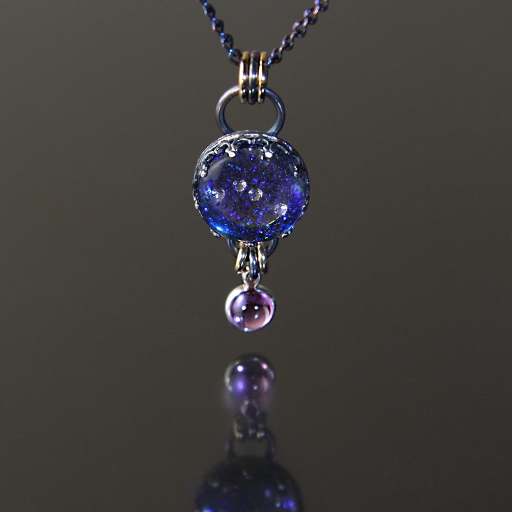 Starry Sapphire Night Sky Necklace, Stars in Sapphire Sky Pendant by ...