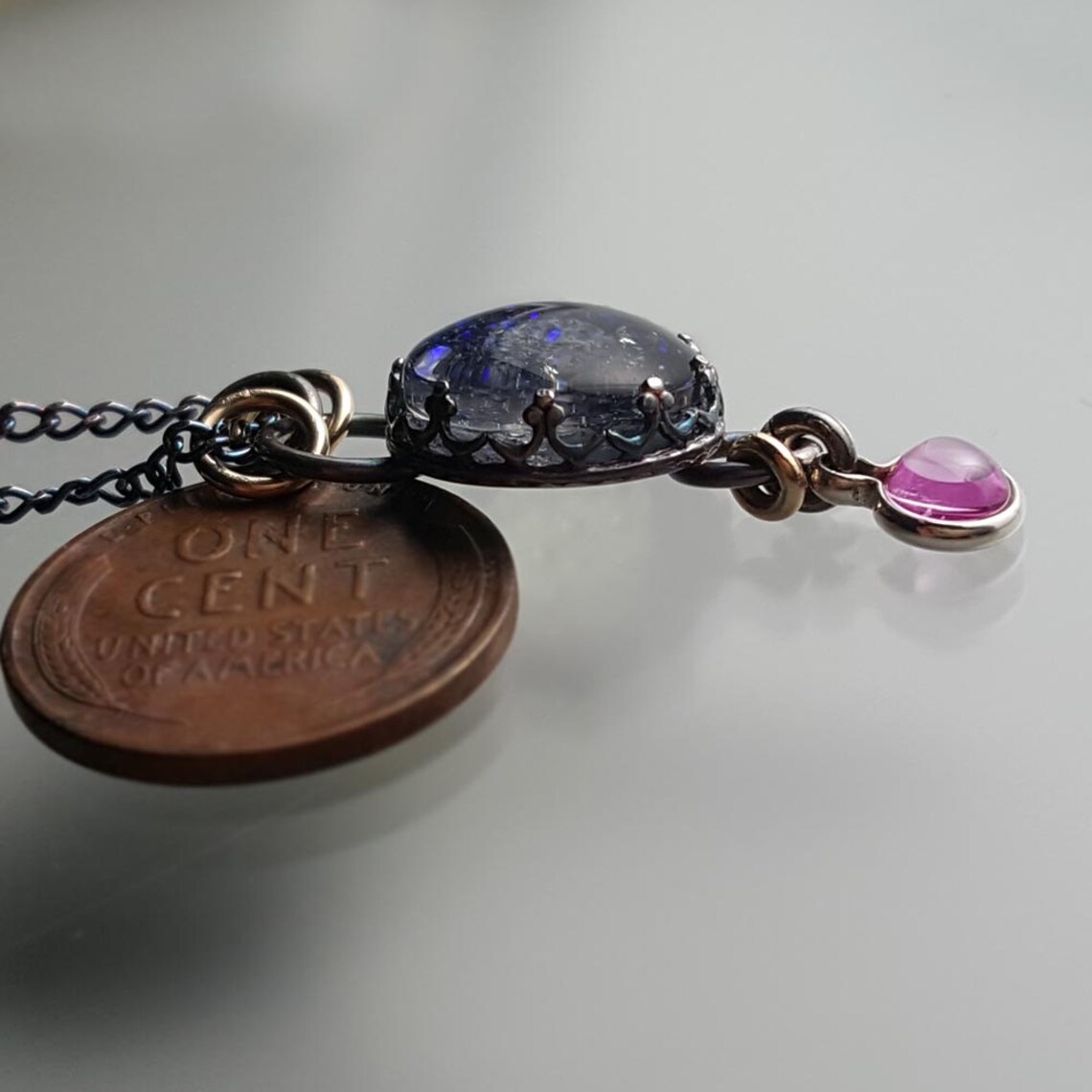 Starry Sapphire Night Sky Necklace, Stars in Sapphire Sky Pendant by ...