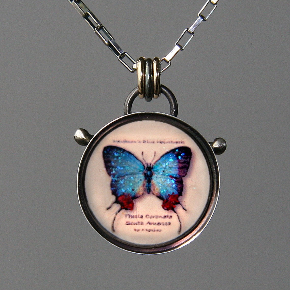 Blue Butterfly Pendant Blue Butterfly Necklace by Jackie | Etsy