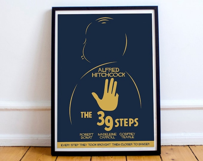The 39 Steps, Alfred Hitchcock, Minimalist Movie Poster, British Movies ...