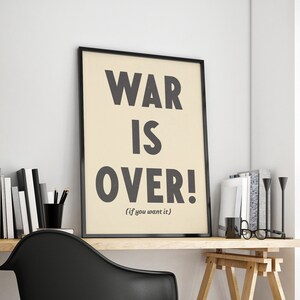 War is Over Poster – John Lennon and Yoko Ono Quote Print – Anti War ...