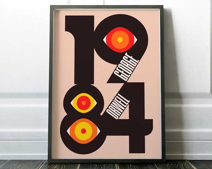 1984 Poster, George Orwell, Book Cover - Etsy