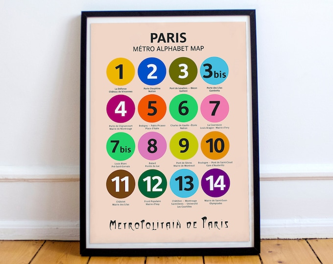 Paris Metro Map, Subway Poster, Métro De Paris, Underground Alphabet ...