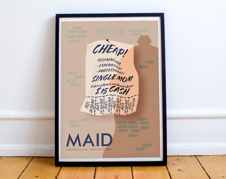 Maid Poster Margaret Qualley Andie Macdowell Netflix Series - Etsy