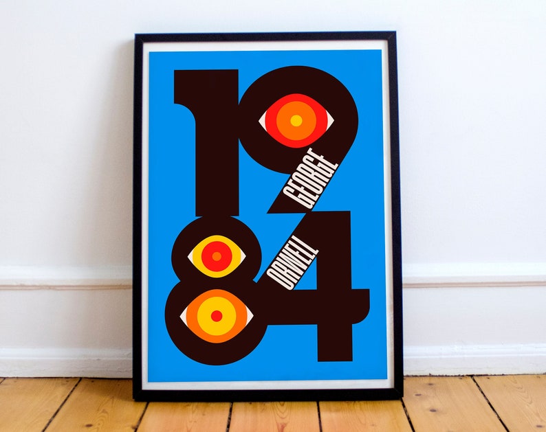1984 Poster, George Orwell, Book Cover - Etsy