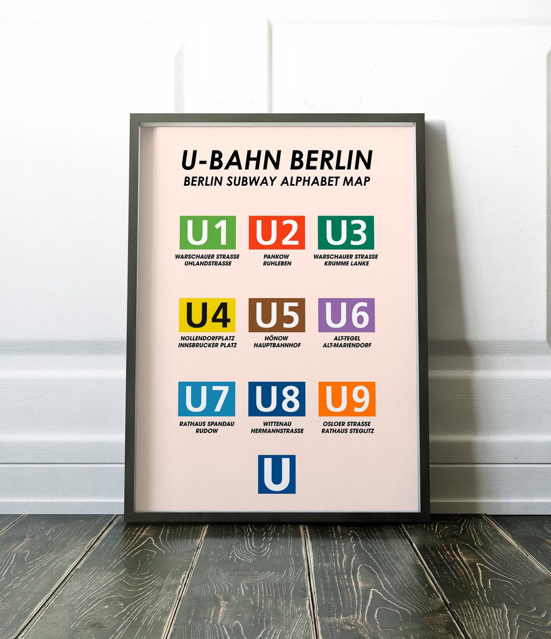 Berlin Subway Alphabet Map U-bahn Berlin Metro S-bahn - Etsy