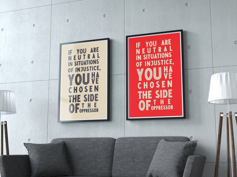 Desmond Tutu Quote If You Are Neutral in Situations of | Etsy