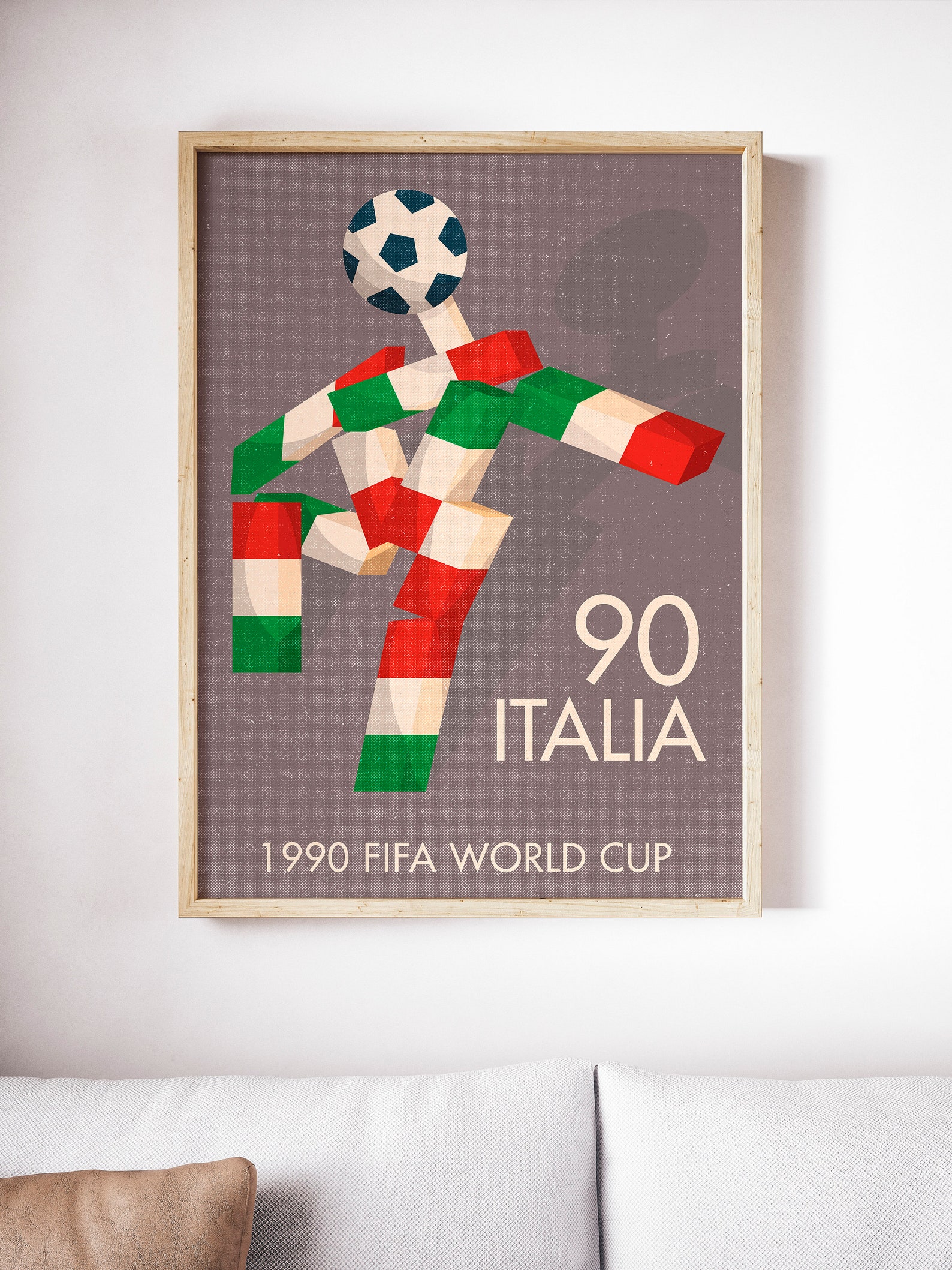 Vintage FIFA World Cup Poster Ciao Italia 90 Mascot Old | Etsy