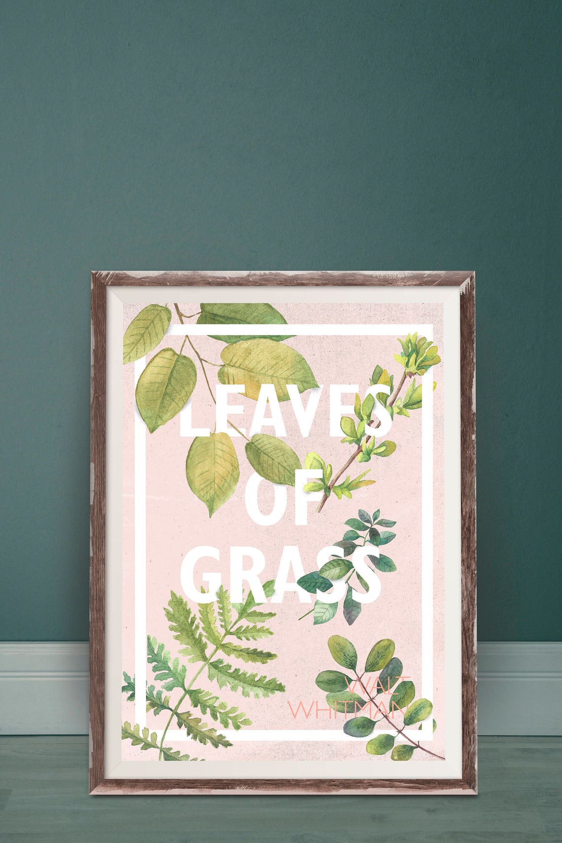 Walt Whitman, Leaves of Grass, Book Cover Poster, American Literature ...