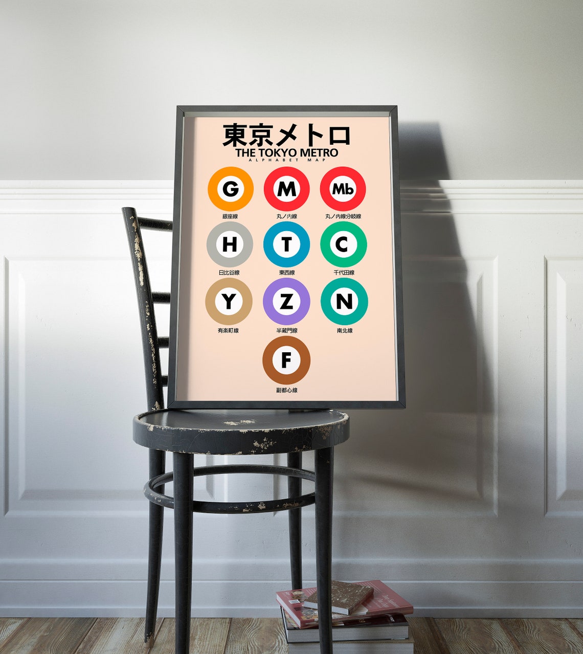 Tokyo Subway Map Metro Alphabet Poster Japan Underground | Etsy