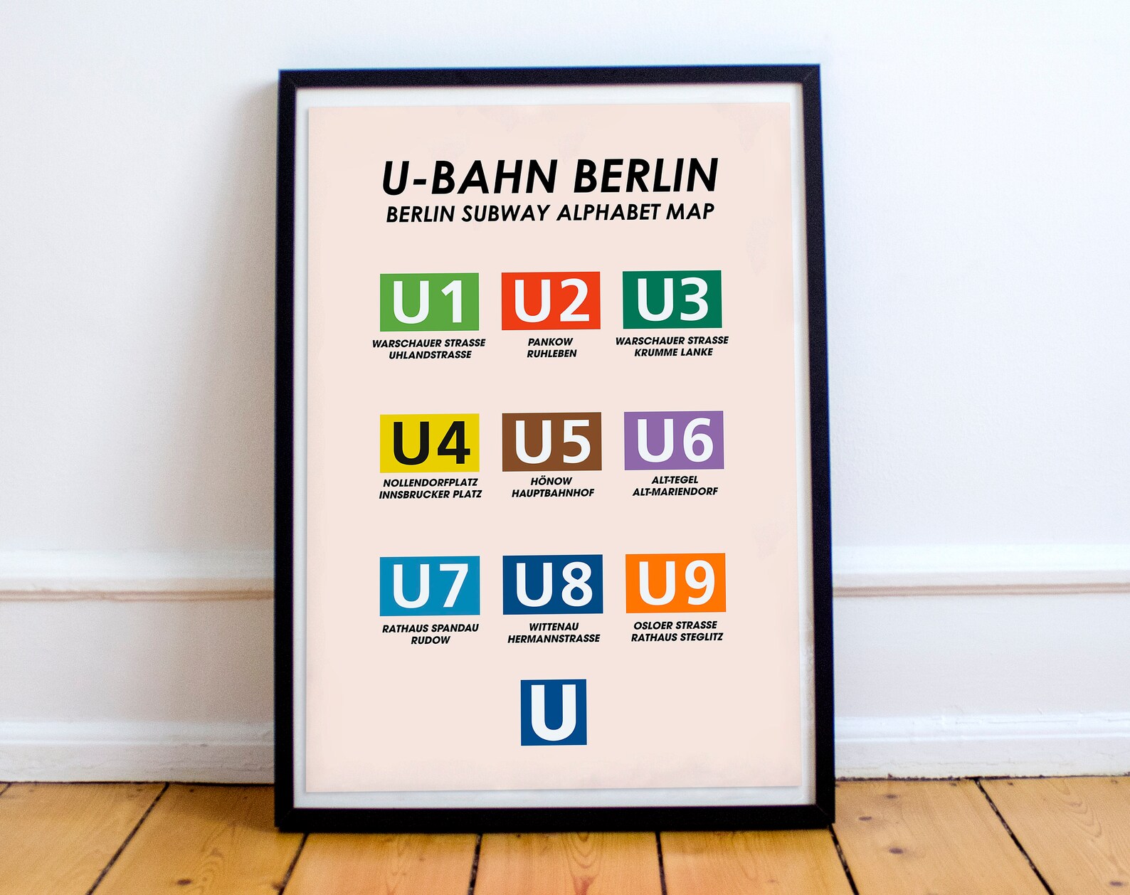 Berlin Subway Alphabet Map, U-bahn Berlin Metro, S-bahn ...