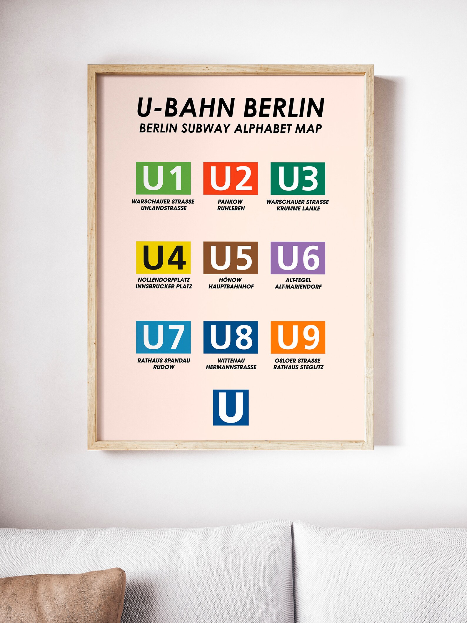 Berlin Subway Alphabet Map, U-bahn Berlin Metro, S-bahn ...