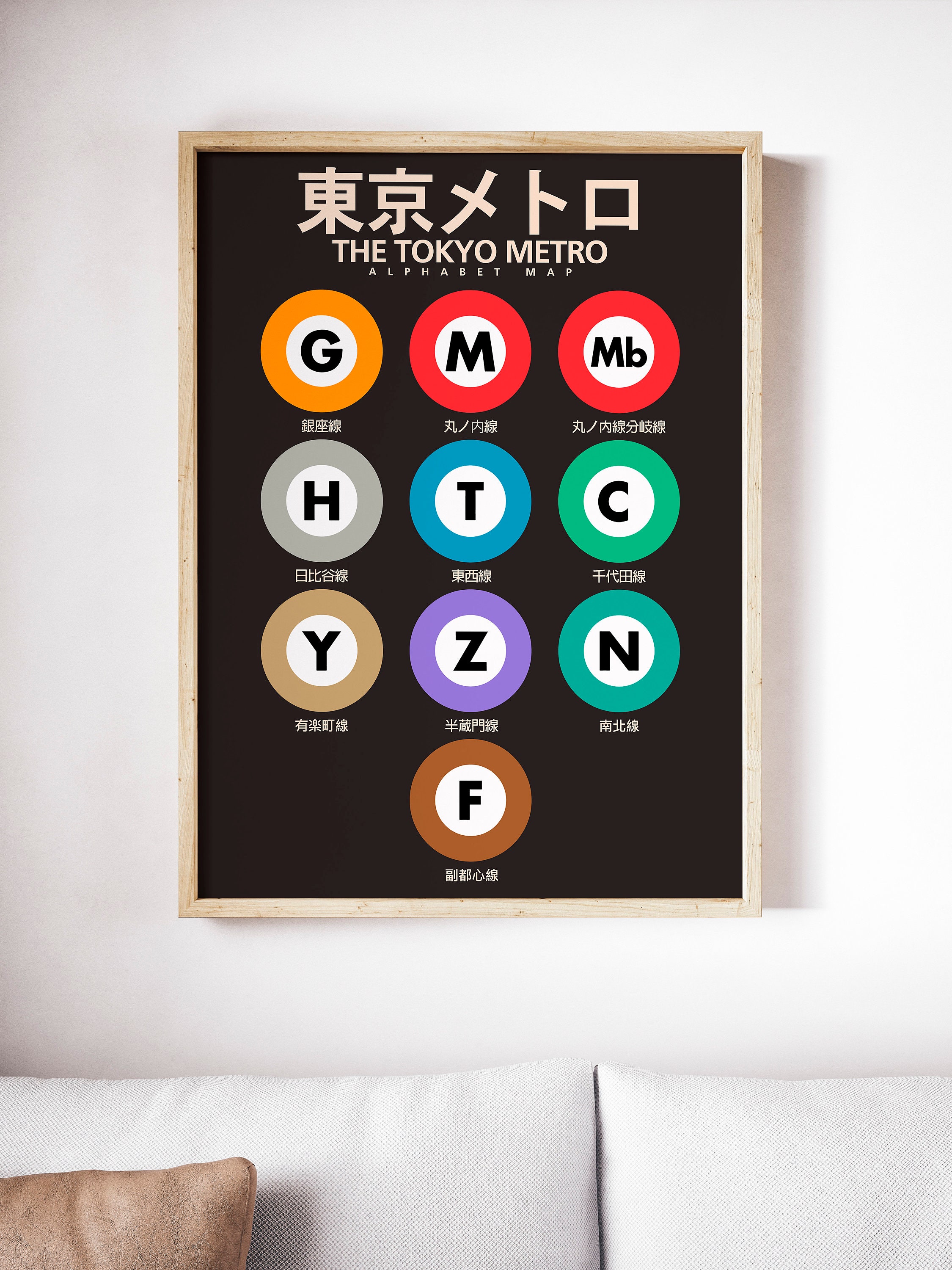 Tokyo Subway Map Metro Alphabet Poster Japan Underground - Etsy UK
