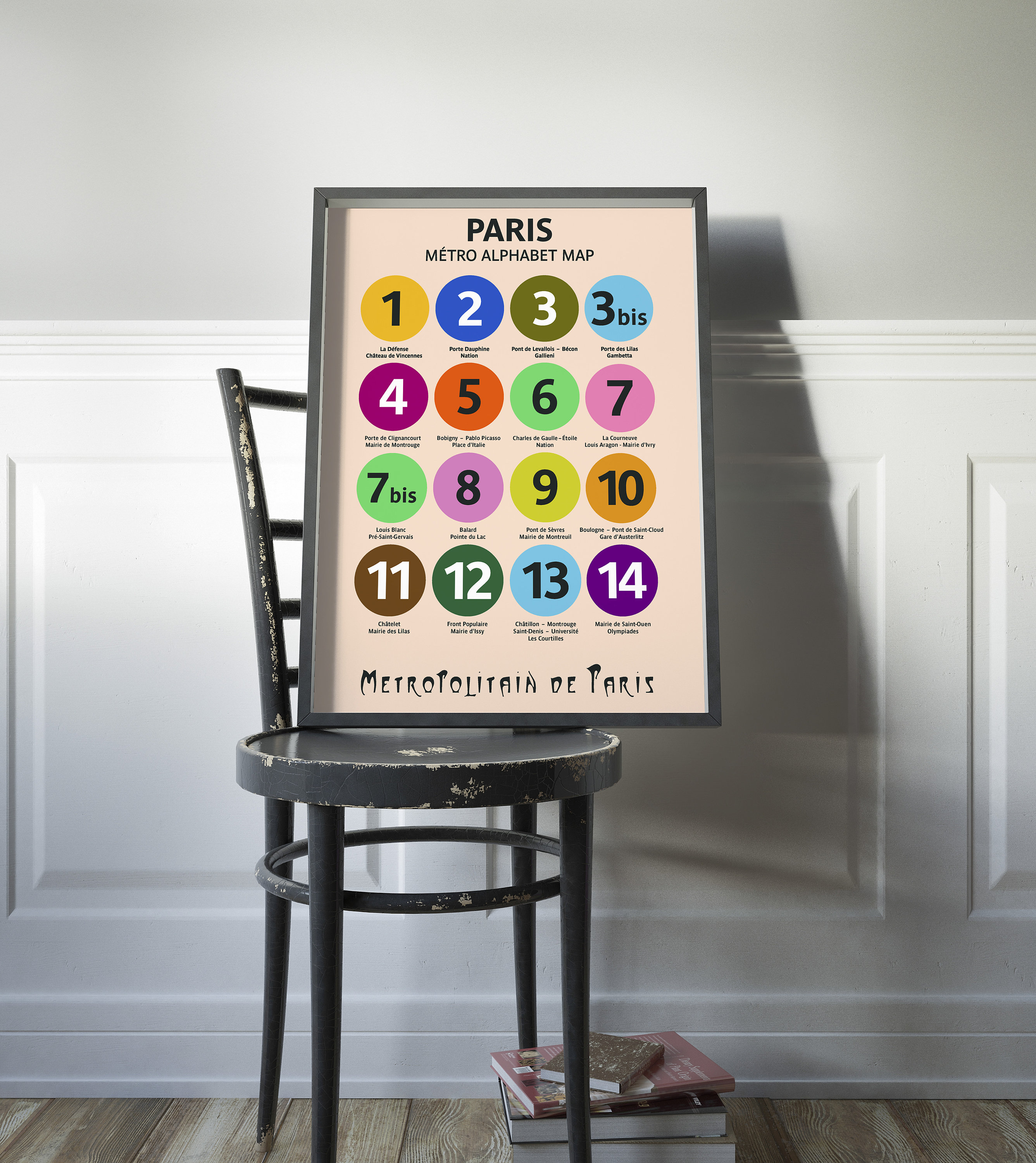 Paris Metro Map Subway Poster Métro De Paris Underground - Etsy UK