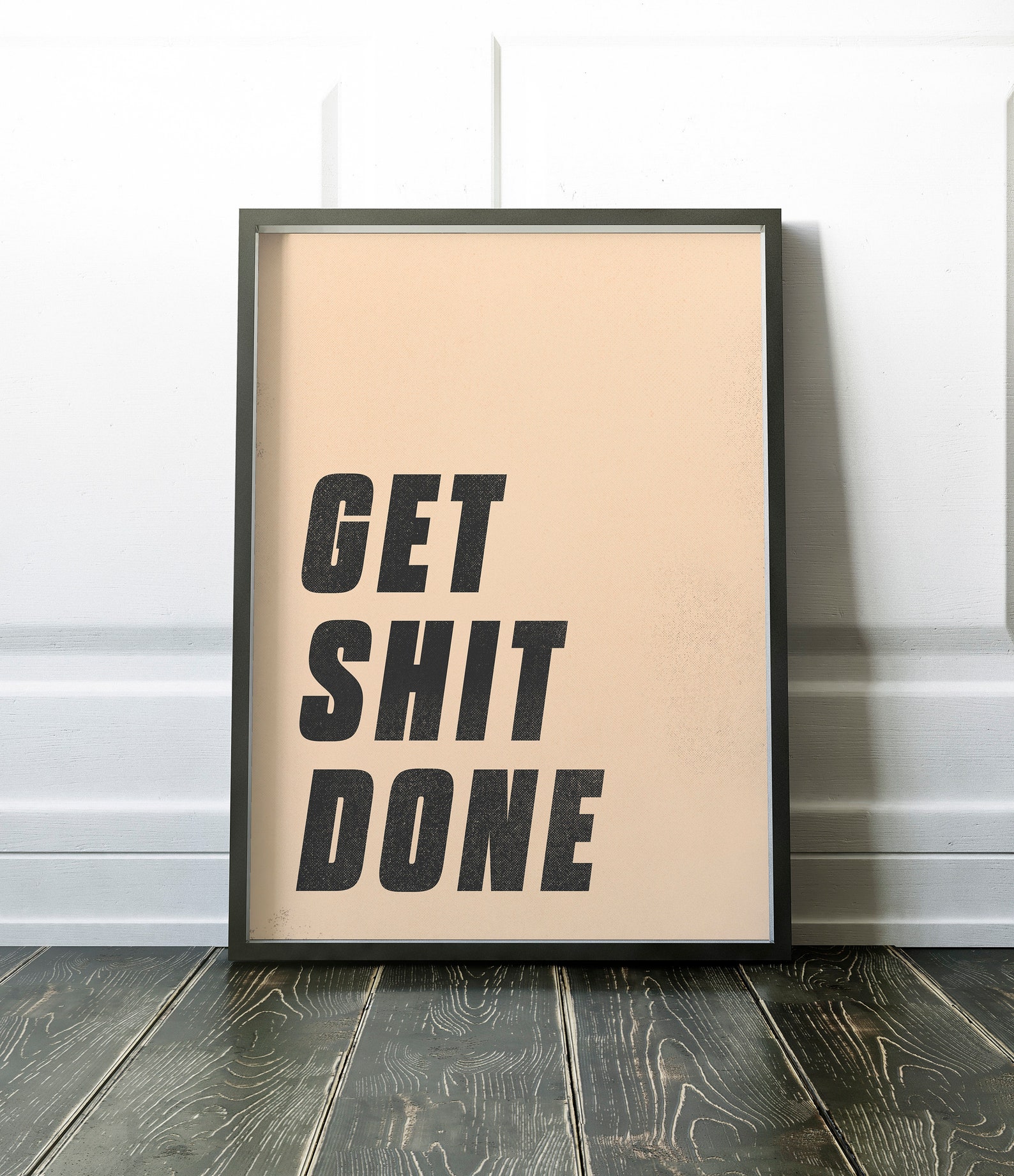 Get Shit Done Inspirational Quote Office Wall Art Man Cave | Etsy