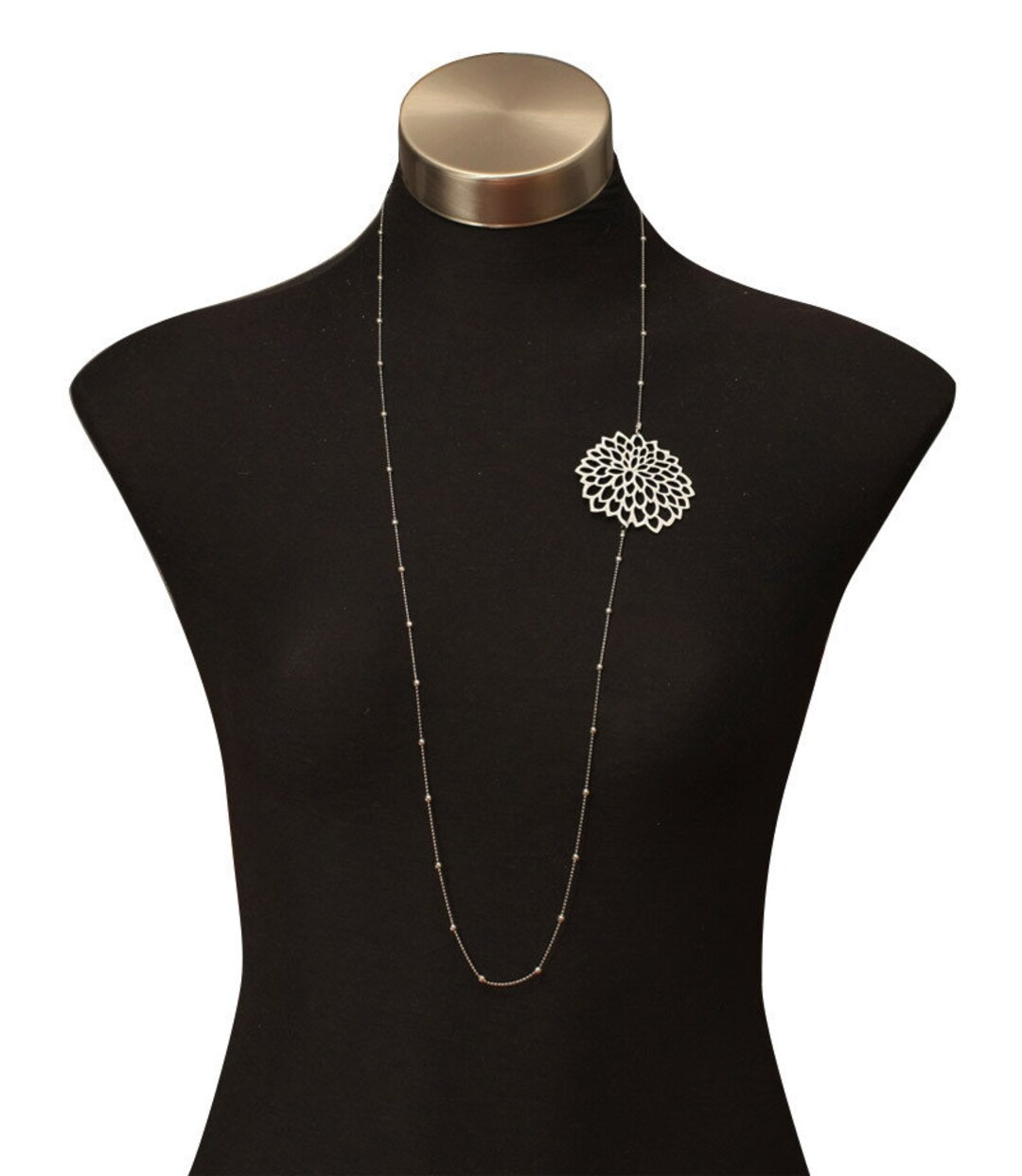 Long Chain Necklace - Single Daisy Chain - Delicate Necklace - Laser ...
