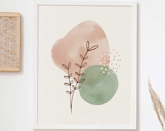 Sage and Blush Wall Art - Etsy