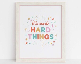 I Can Do Hard Things Poster Boho Printable Wall Art | Etsy