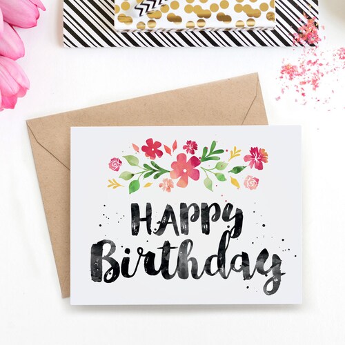Happy Birthday Printable Card and Envelope / Instant Download - Etsy
