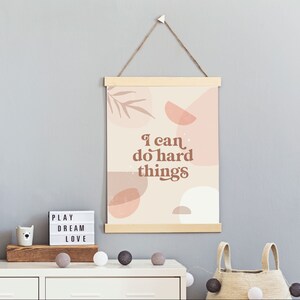 I Can Do Hard Things Poster Boho Printable Wall Art | Etsy