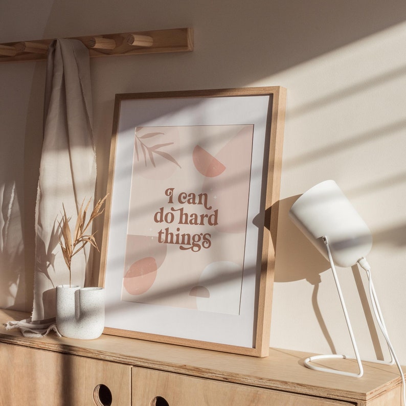 I Can Do Hard Things Poster Boho Printable Wall Art - Etsy