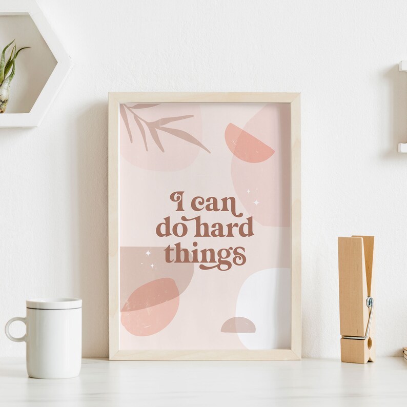 I Can Do Hard Things Poster Boho Printable Wall Art - Etsy