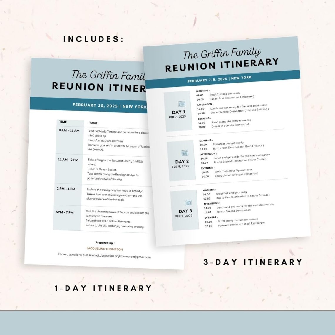 Editable Family Reunion Itinerary Template: Canva Program Schedule) - Etsy
