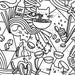 Noodles and Cats Coloring Page Downloadable Print and Digital Copy ...
