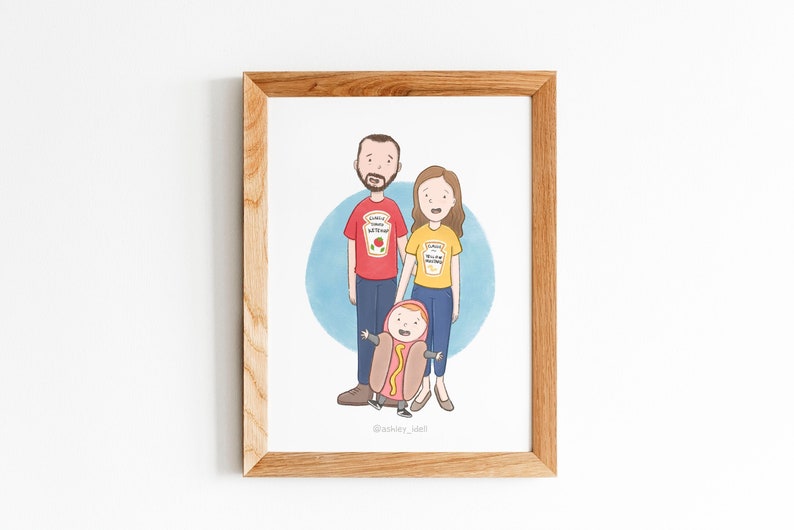 Custom Family Portrait, Digital Family Illustration, Anniversary Gift ...