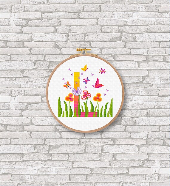 PDF cross stitch letter L chart stitch pattern alphabet | Etsy