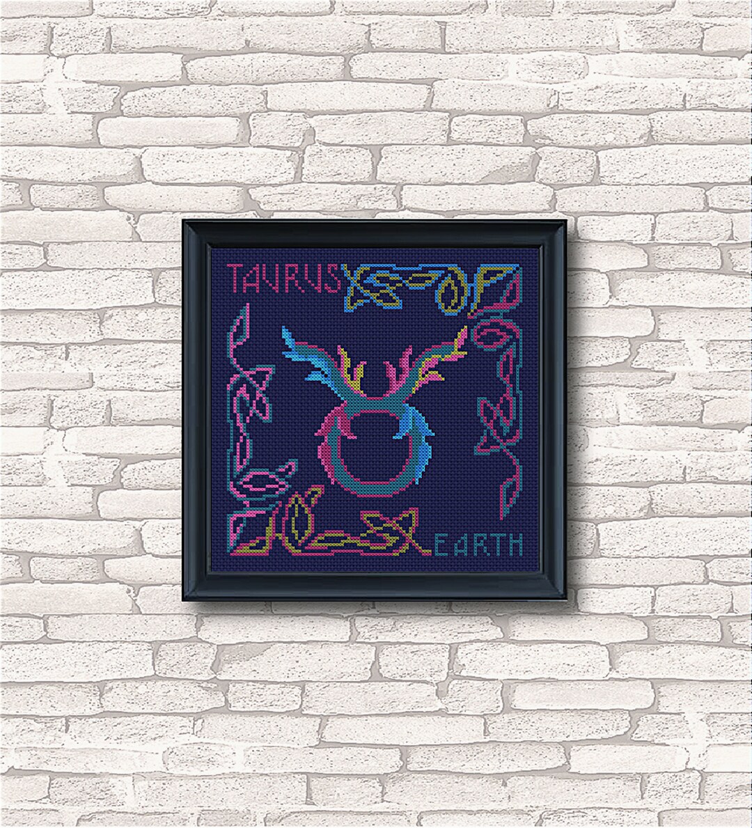 Taurus Cross Stitch Pdf Pattern, Zodiac Sign Embroidery, Art Cross ...
