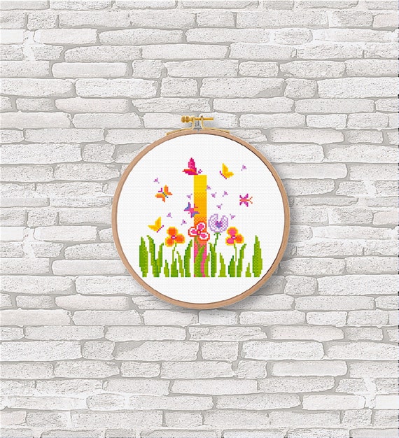 PDF cross stitch letter I chart stitch pattern alphabet | Etsy
